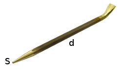 Barreta Hexagonal punta y pala Bronce Antichispa 200x19mm ...